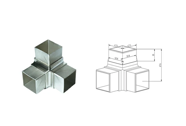 Square Tube Joiner Tee 90° For Tube 50×50 - KeLin Manchinery